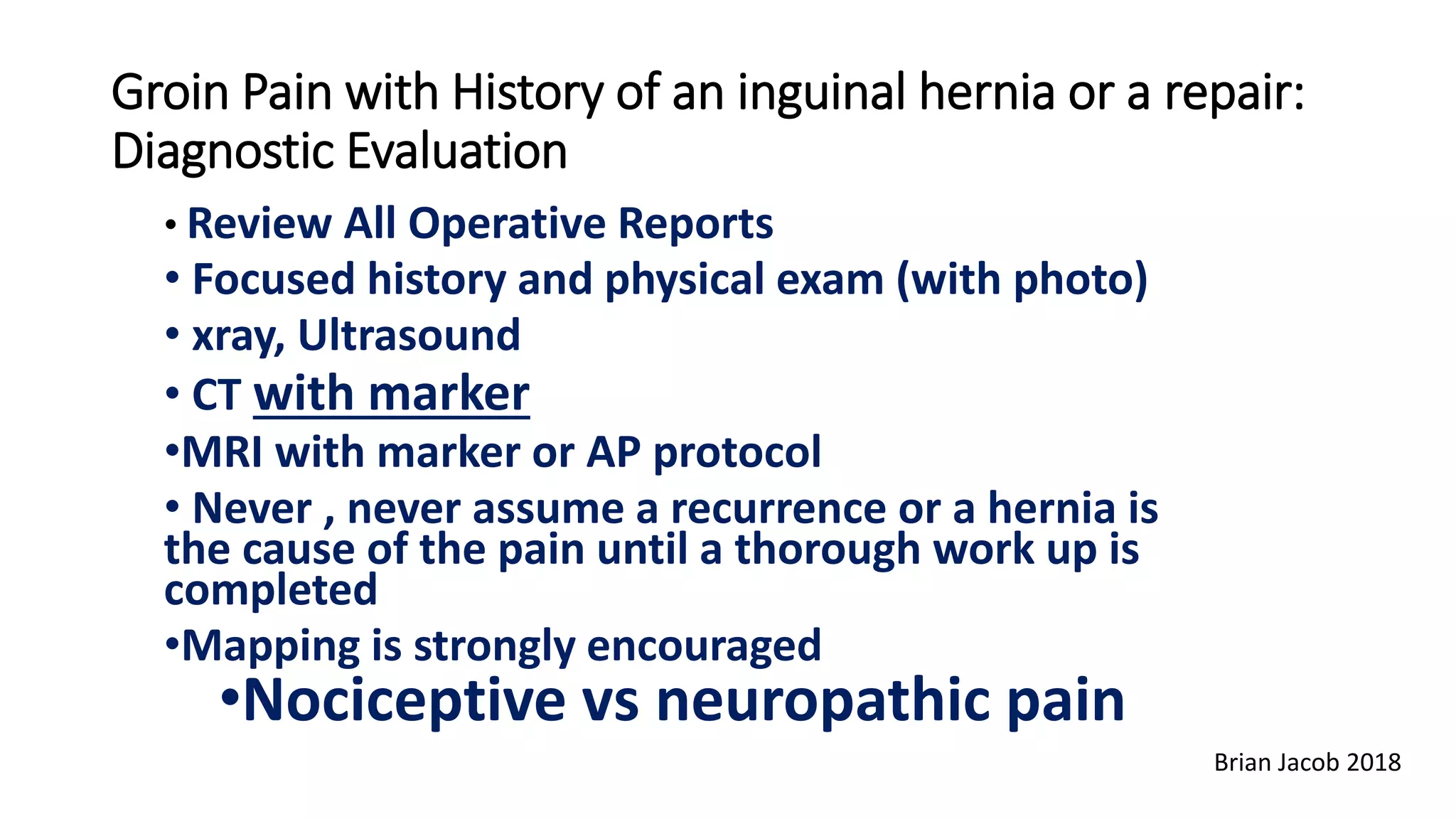 Groin pain and hernia exam final by dr. brian jacob | PPT