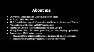 Grokking TechTalk #29: Building Realtime Metrics Platform at LinkedIn | PDF