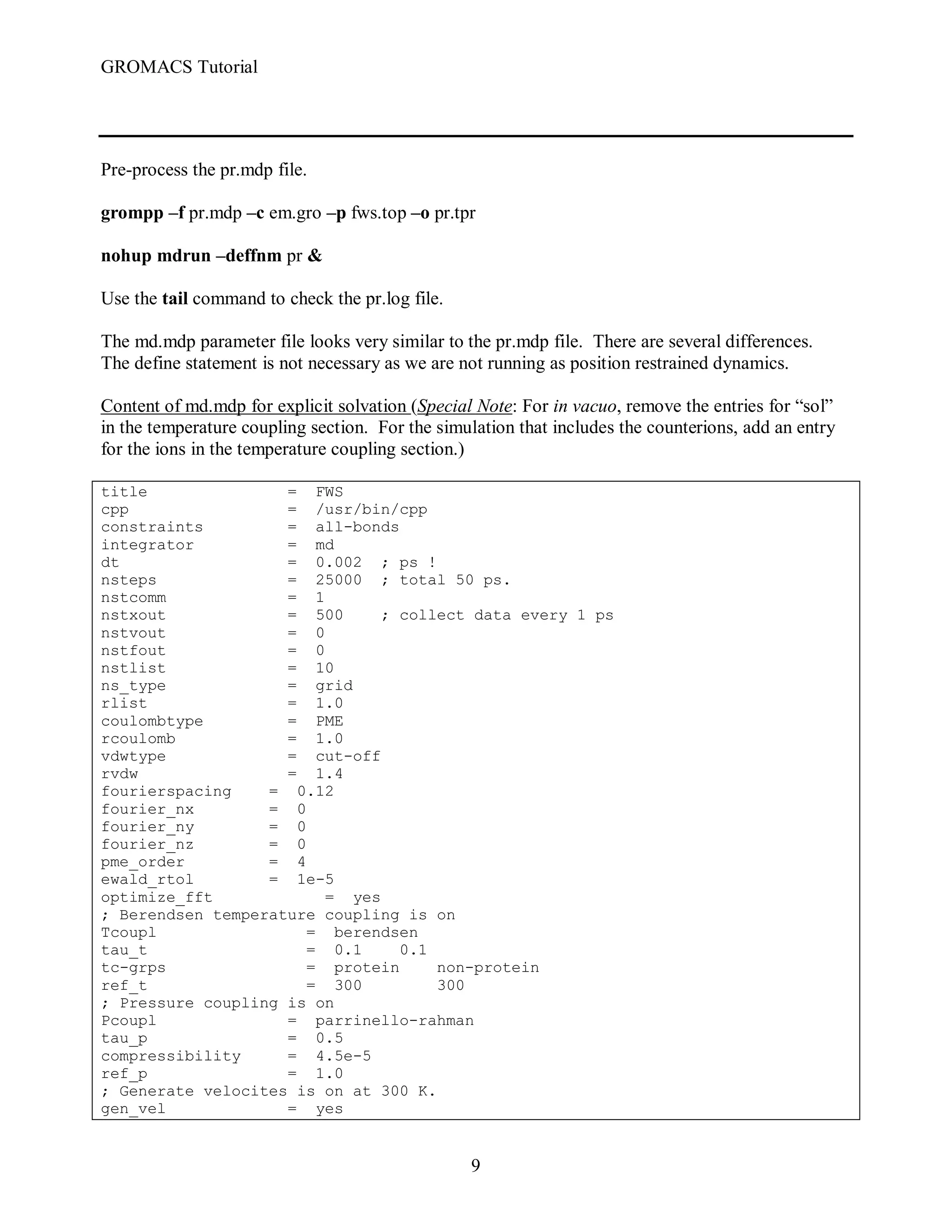 Gromacs Tutorial | PDF