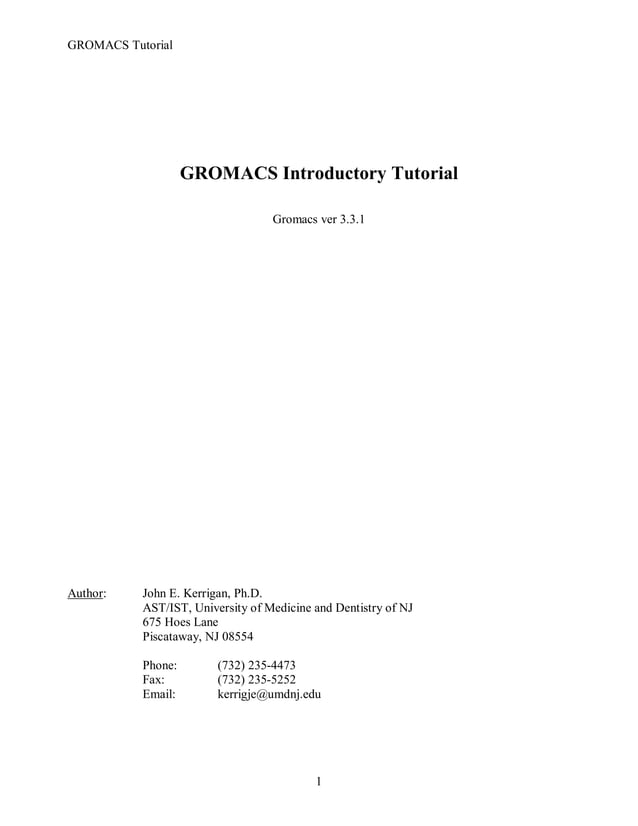 Gromacs Tutorial | PDF