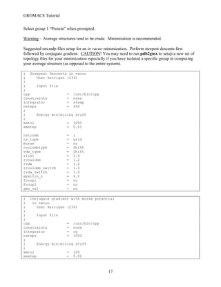 Gromacs Tutorial | PDF