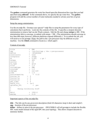 Gromacs Tutorial | PDF