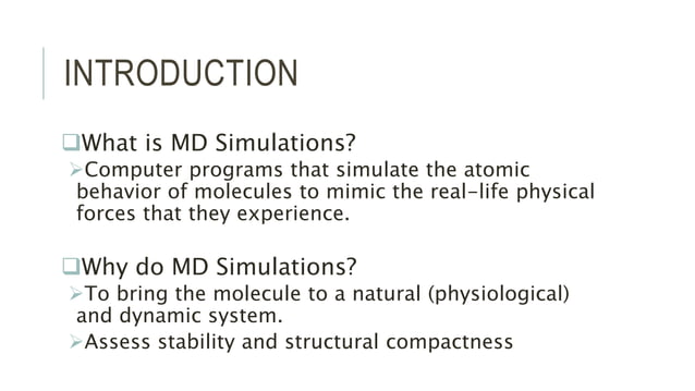 GROMACS Tutorial - Introduction, Procedure & Data Analysis | PPTX | Chemistry | Science