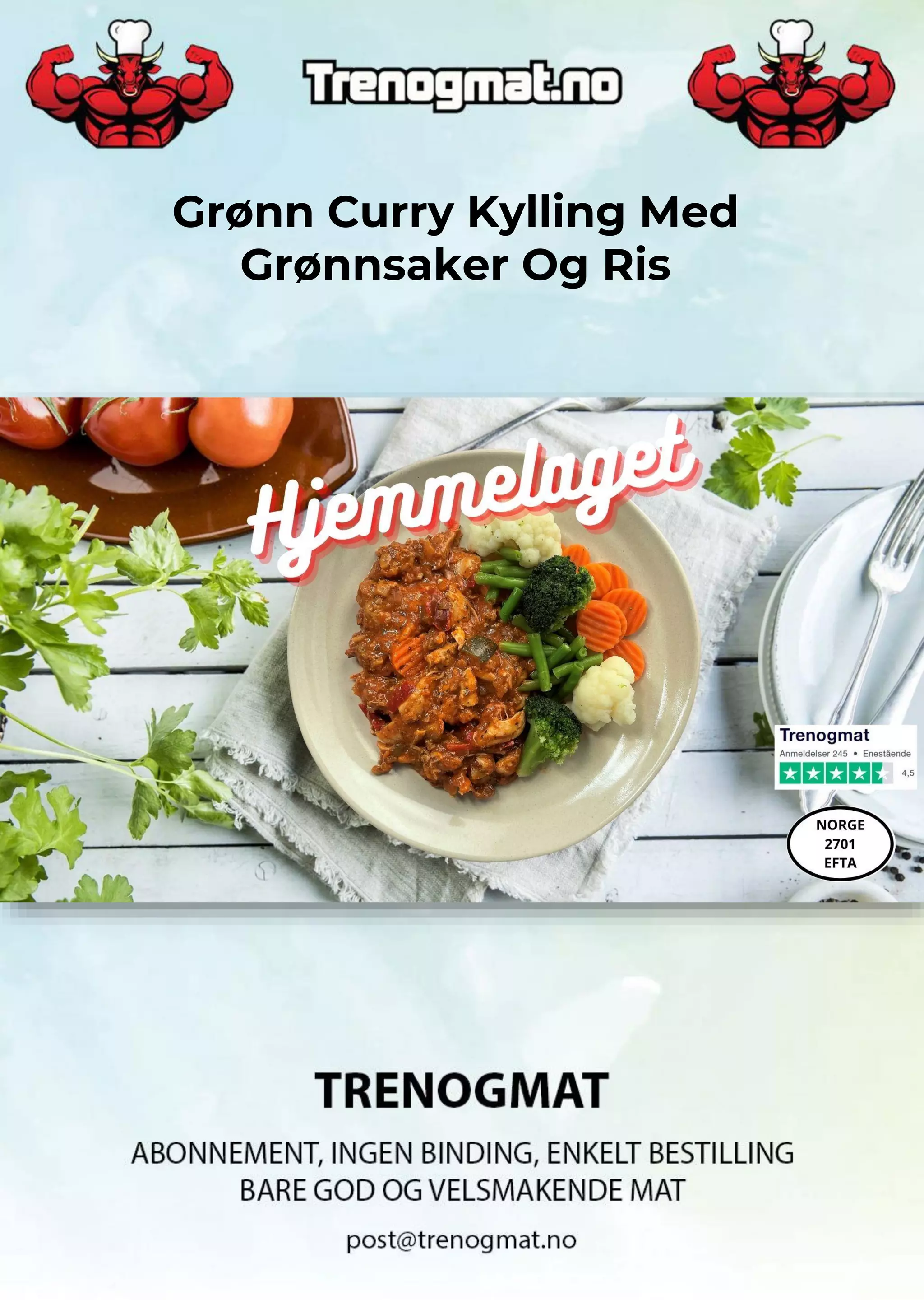 Grønn Curry Kylling Med Grønnsaker Og Ris - TrenogMat | PDF