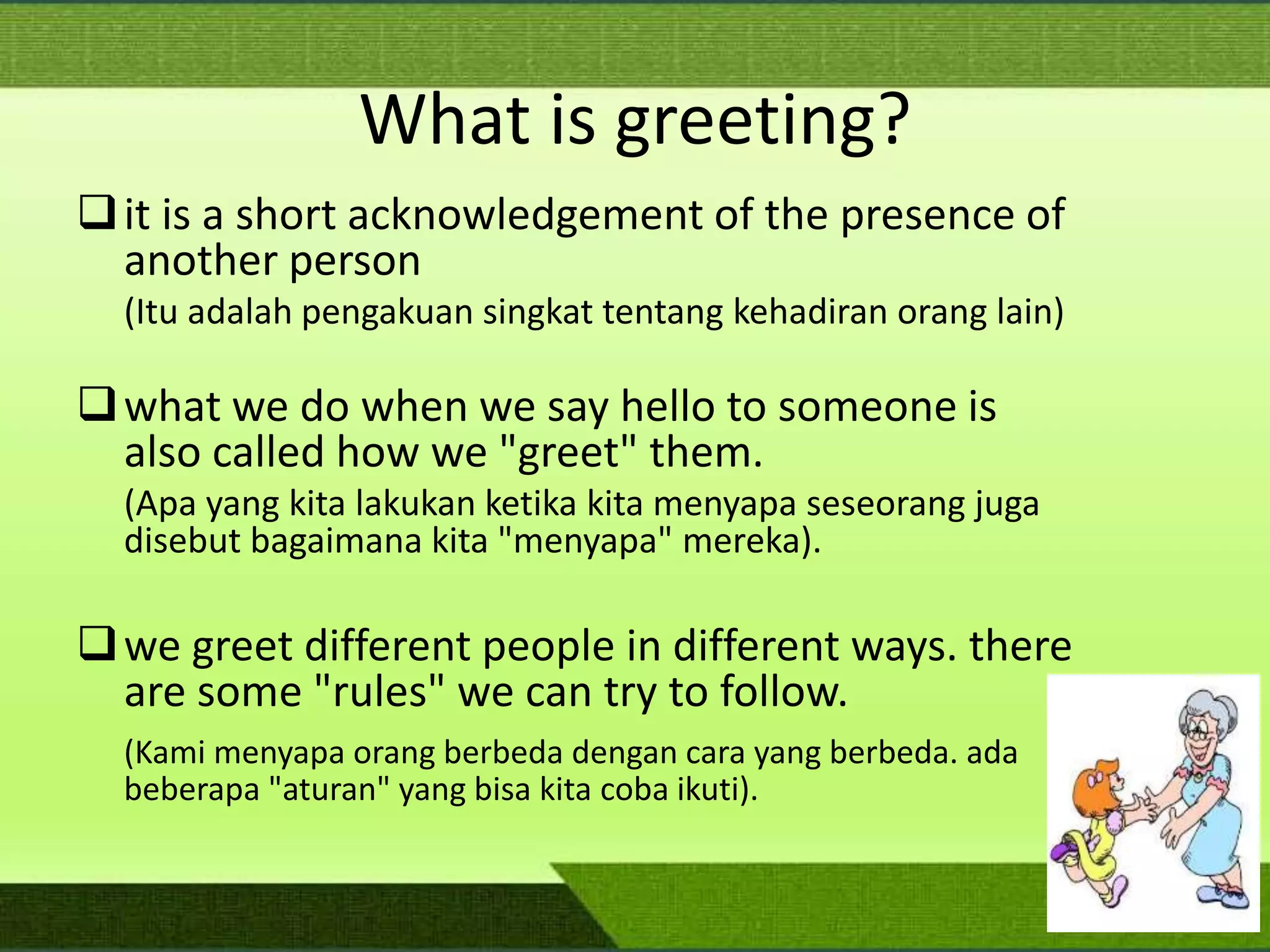 Grooming an Greeting | PPTX