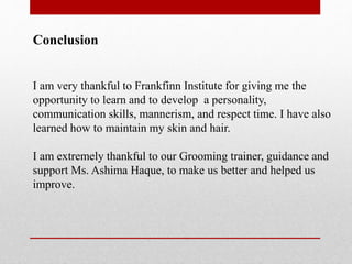 Grooming Module - Frankfinn | PPTX