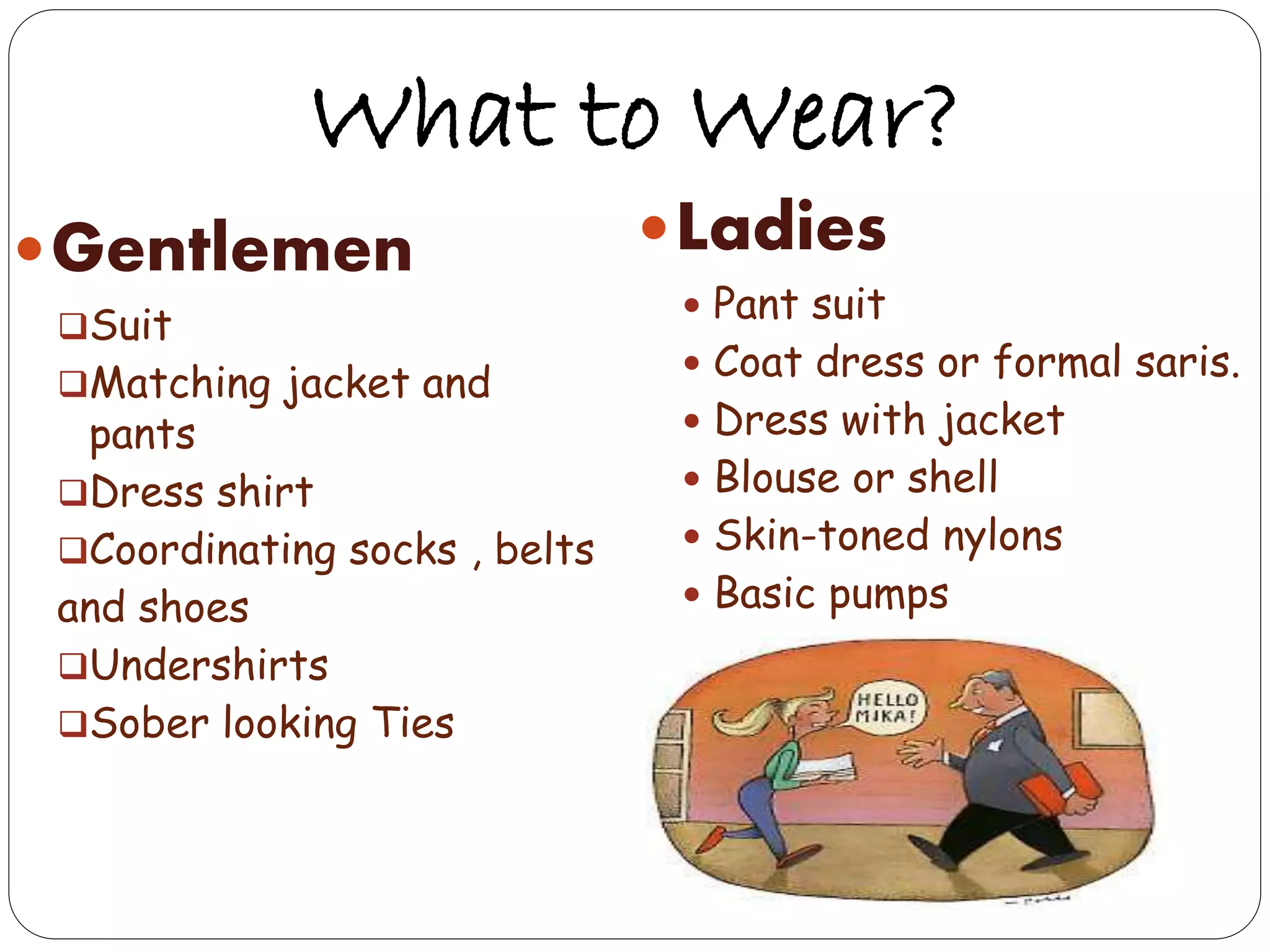 BASICS of Grooming and Dress Code | PPTX