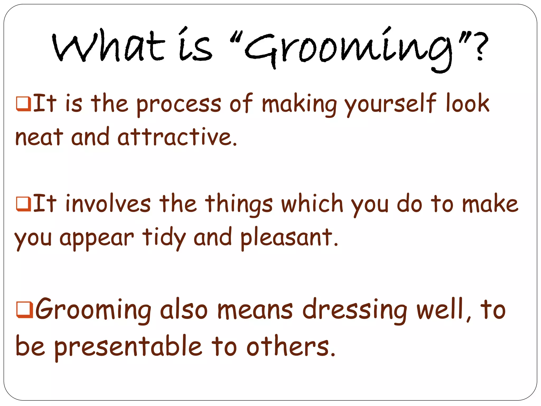 BASICS of Grooming and Dress Code | PPTX