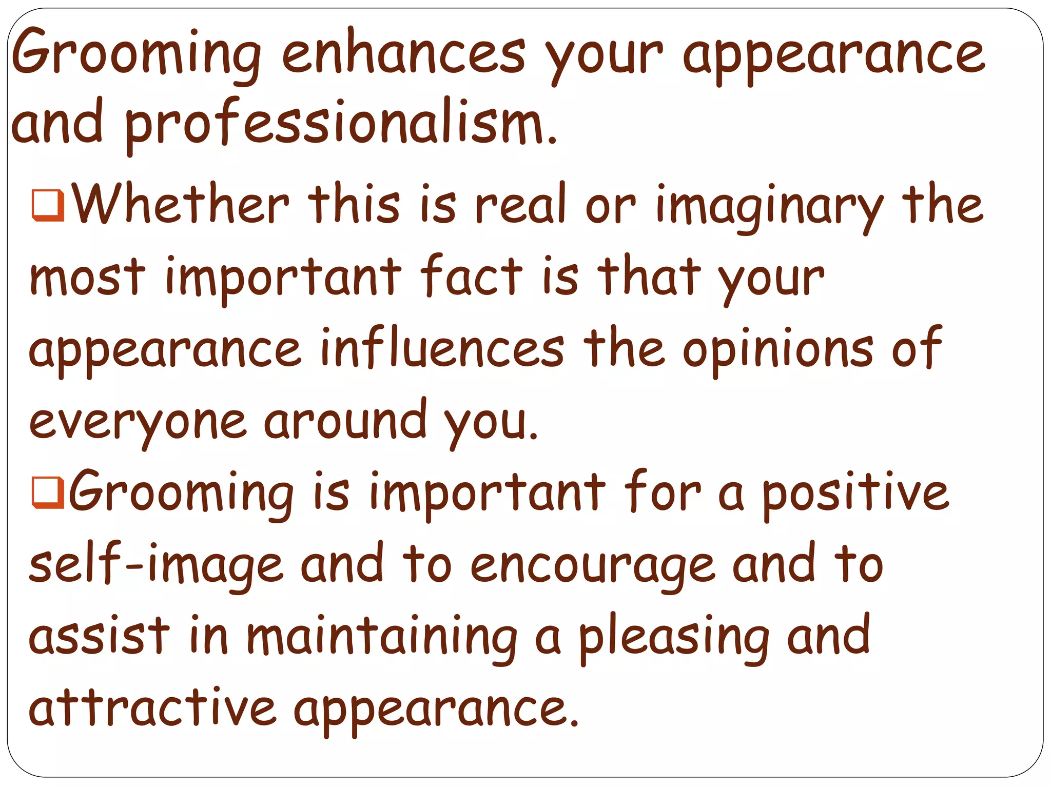 BASICS of Grooming and Dress Code | PPTX
