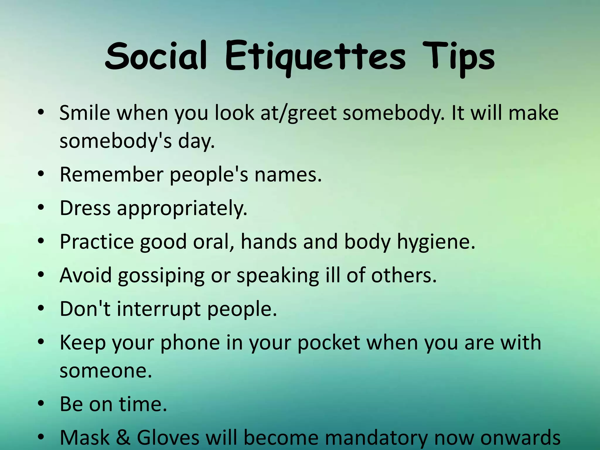 Grooming and etiquette | PPTX