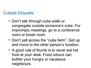Cubicle Farm Etiquette