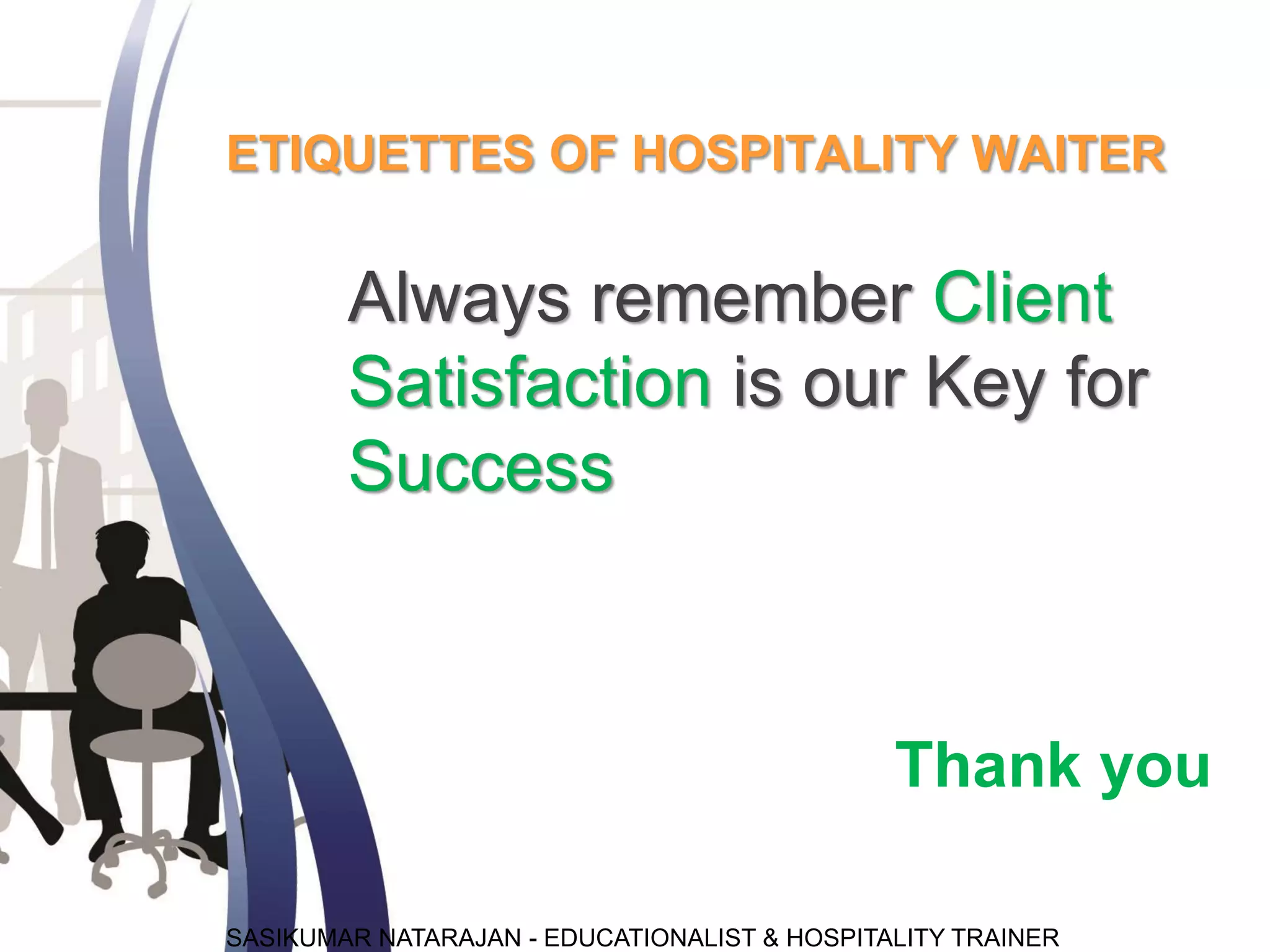 GROOMING & ETIQUETTES OF HOSPITALITY WAITER | PDF