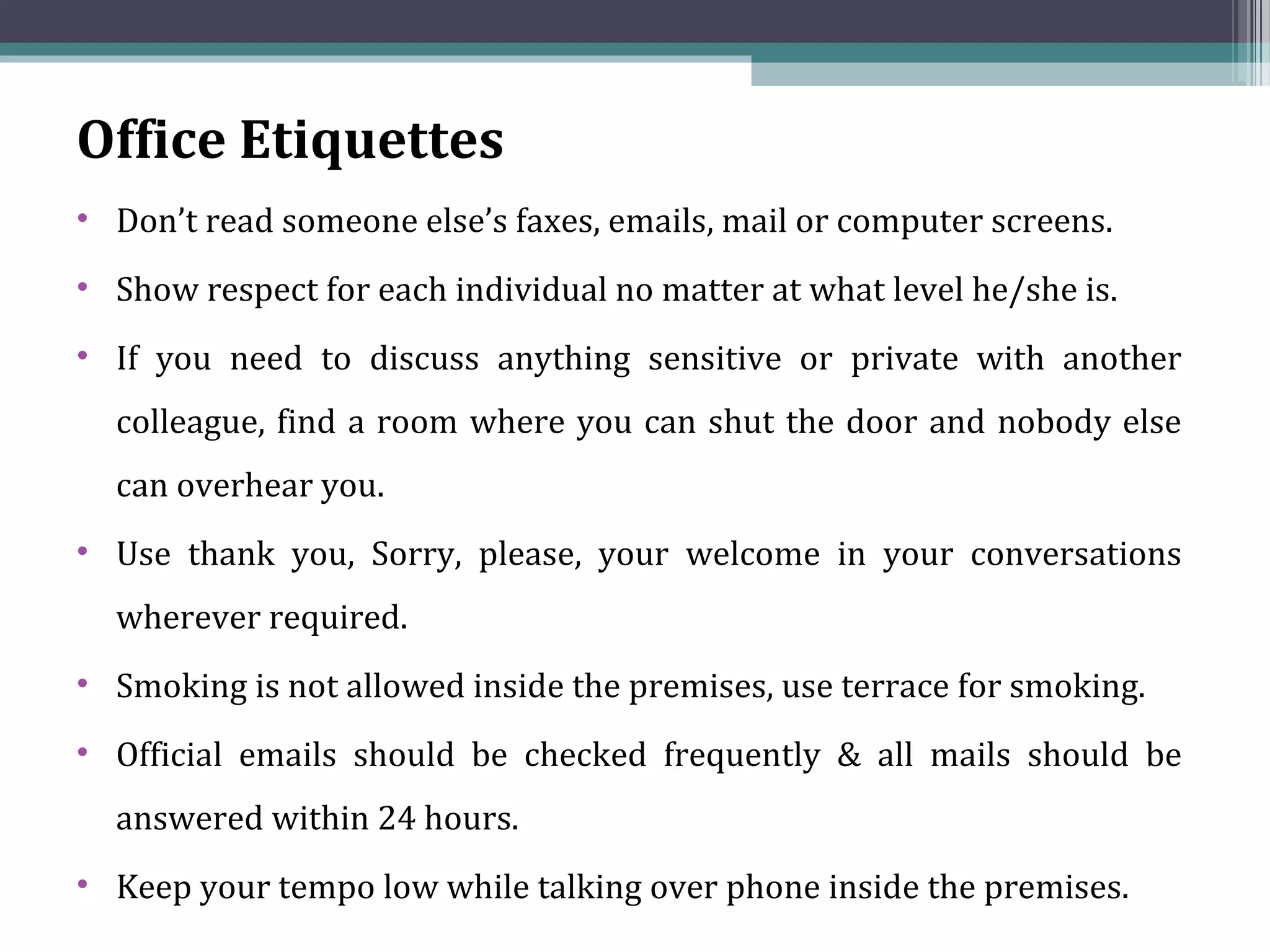 Grooming & office etiquettes | PPT