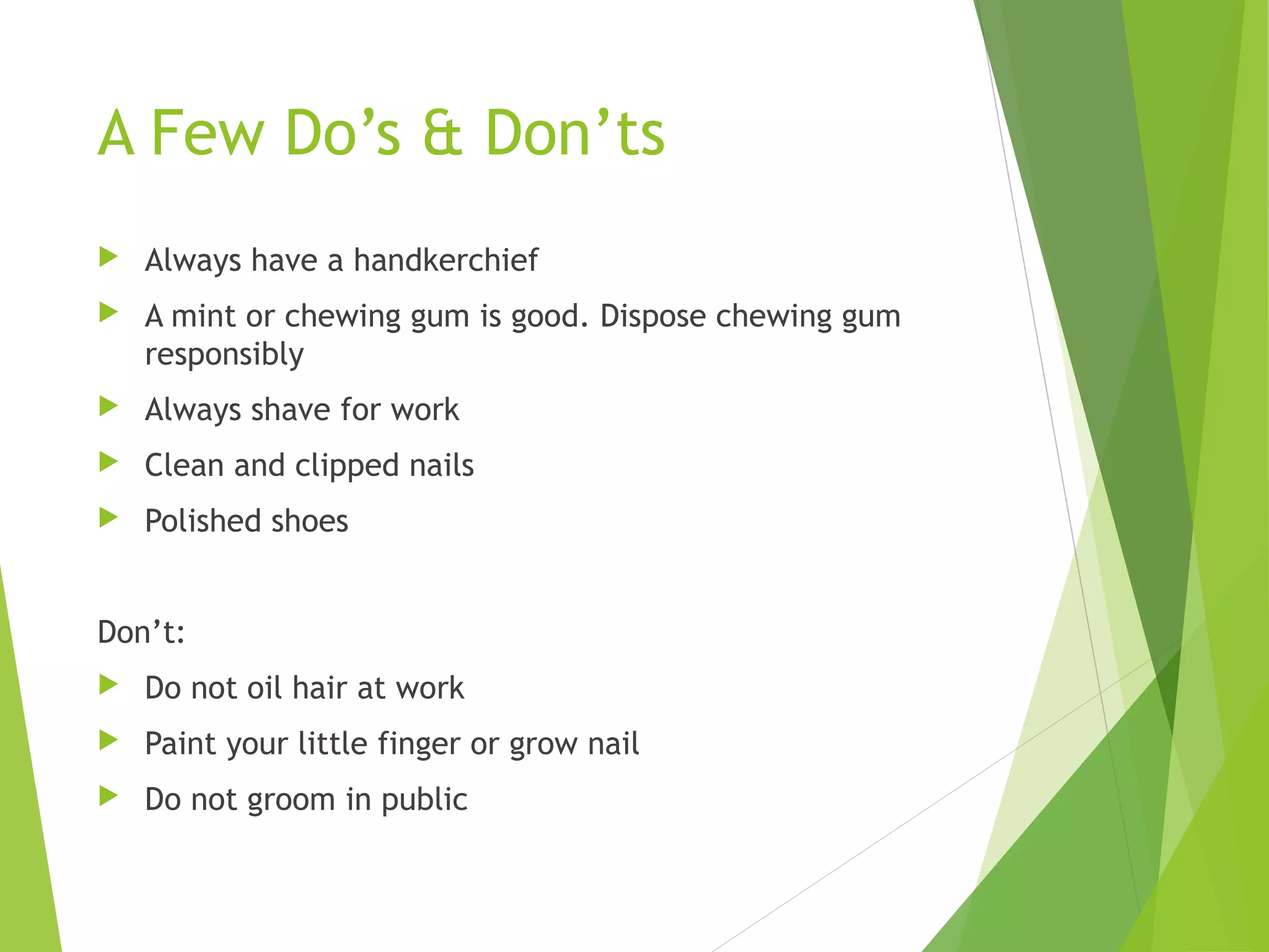 Grooming & Professional Etiquette | PPT