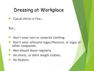 Grooming & Professional Etiquette | PPT