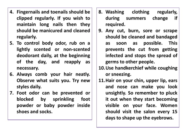 Grooming skills | PPTX | Bath and Shower | Personal Care