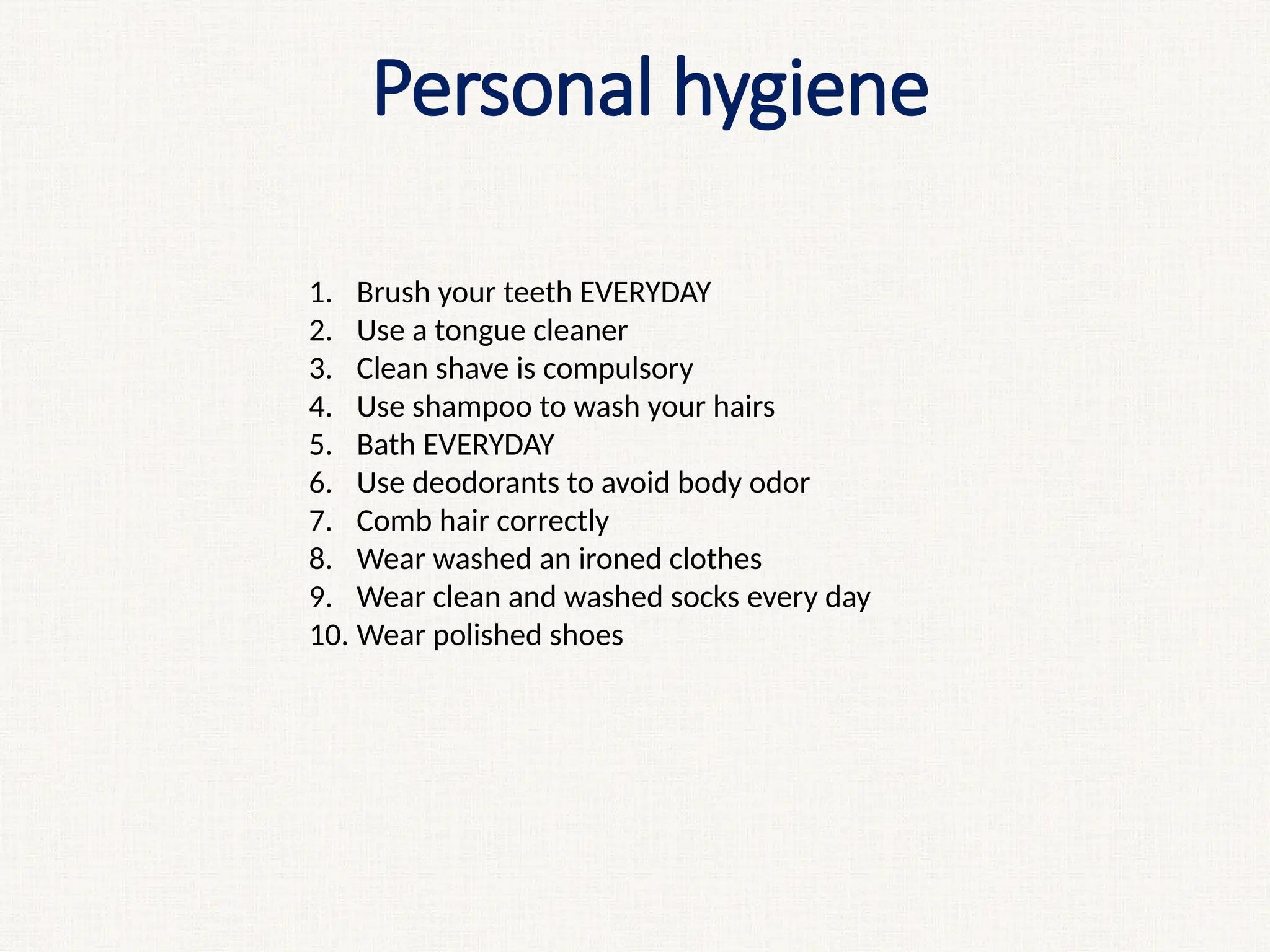 Grooming Standard and personal hygiene , | PPTX