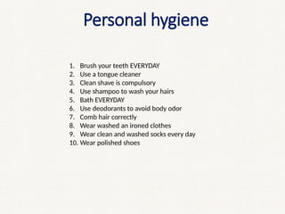 Grooming Standard and personal hygiene , | PPTX