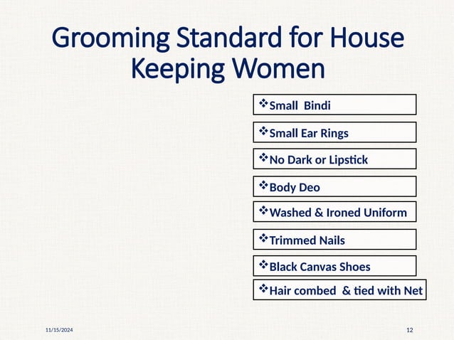 Grooming Standard and personal hygiene hk | PPTX