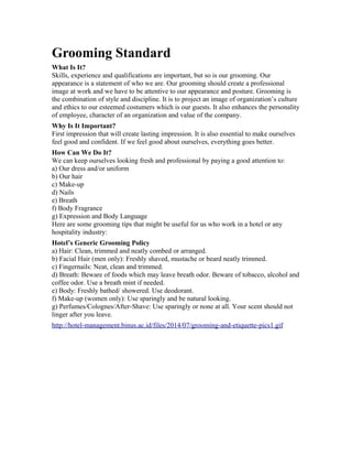 Grooming standared | RTF