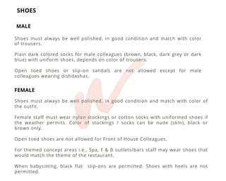 Grooming Standard for hotel professionals | PDF