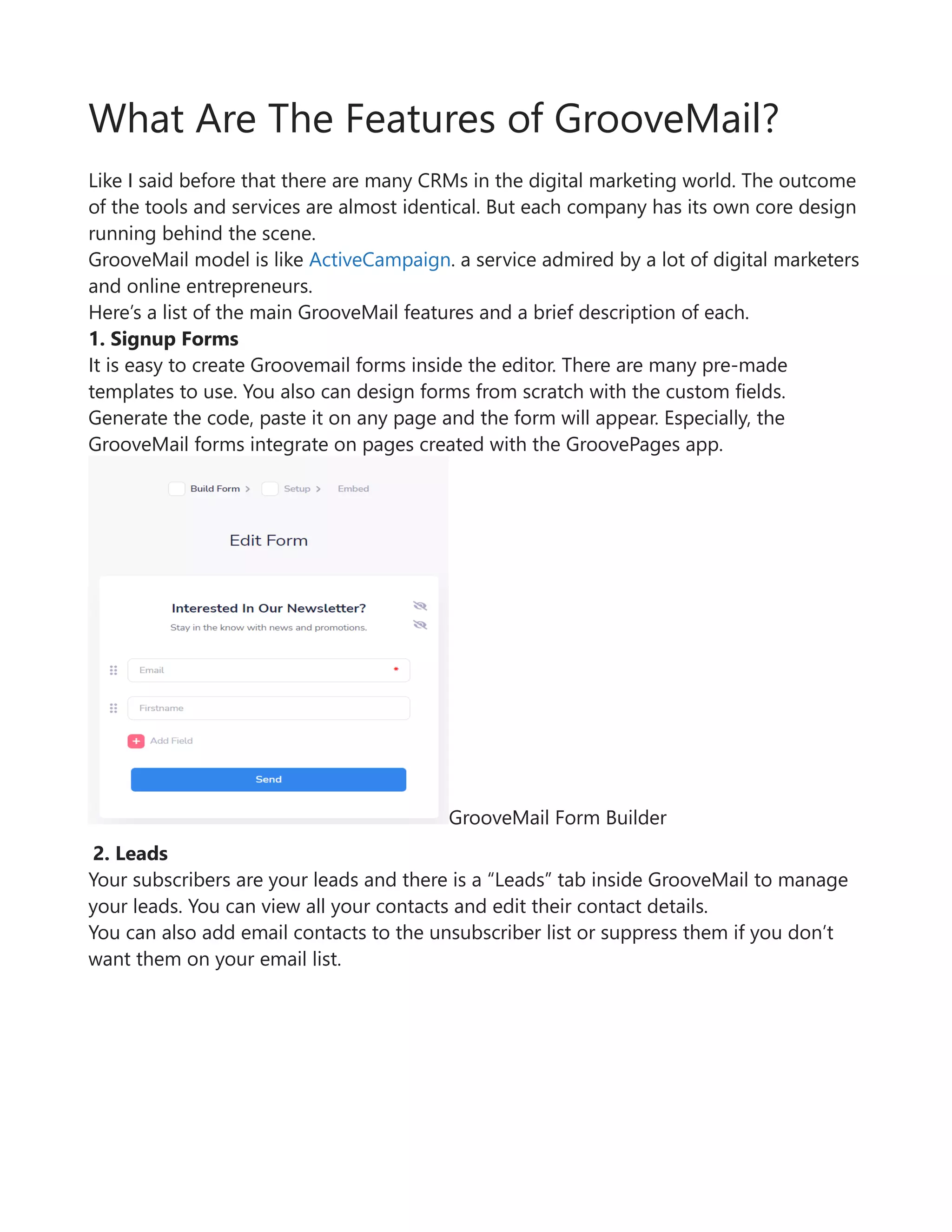 Groove mail crm tool of the future | PDF