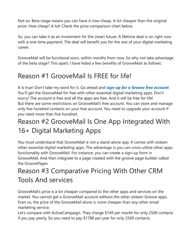 Groove mail crm tool of the future | PDF