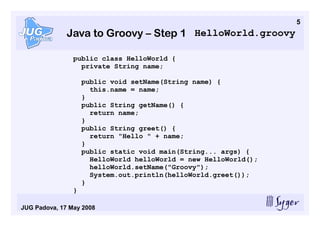 Groovy And Grails JUG Padova | PPT