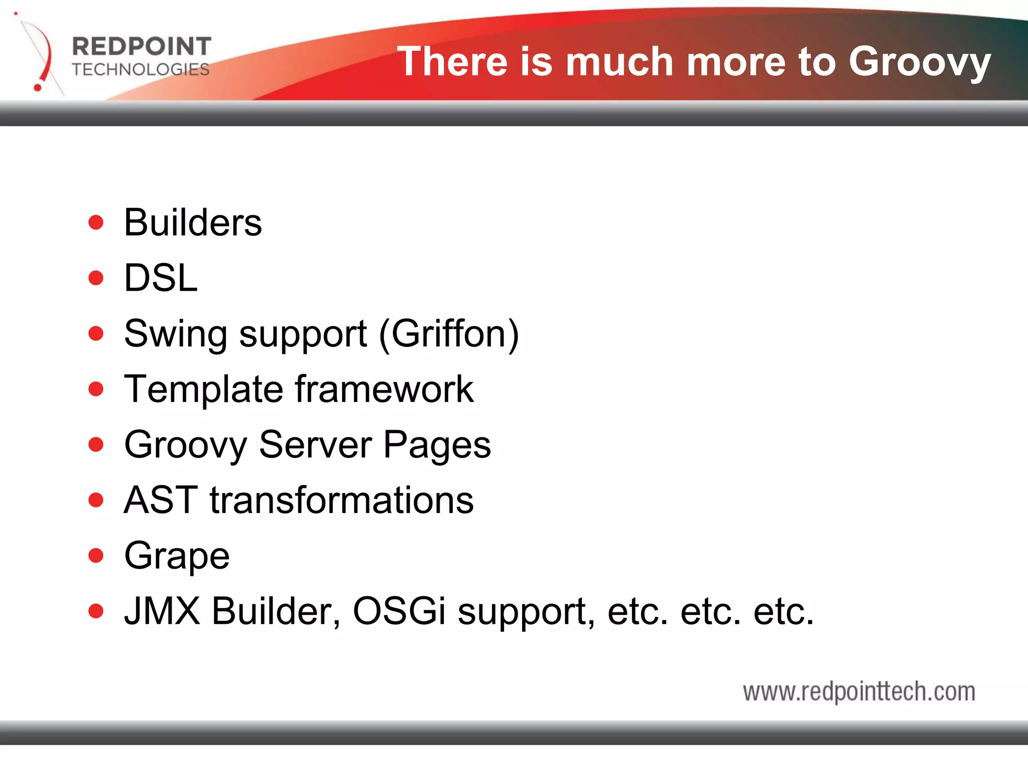 Groovy And Grails Introduction | PPTX