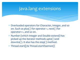 Groovy Api Tutorial | PPTX | Programming Languages | Computing