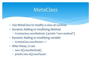 Groovy Api Tutorial | PPTX | Programming Languages | Computing