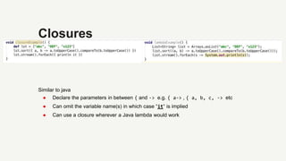 Groovy / comparison with java | PPTX