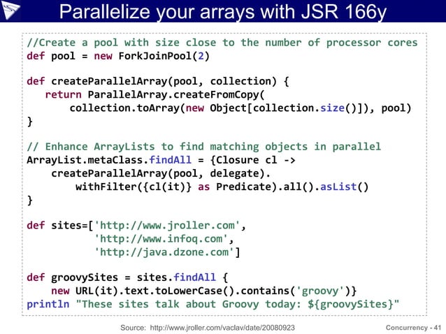 groovy and concurrency