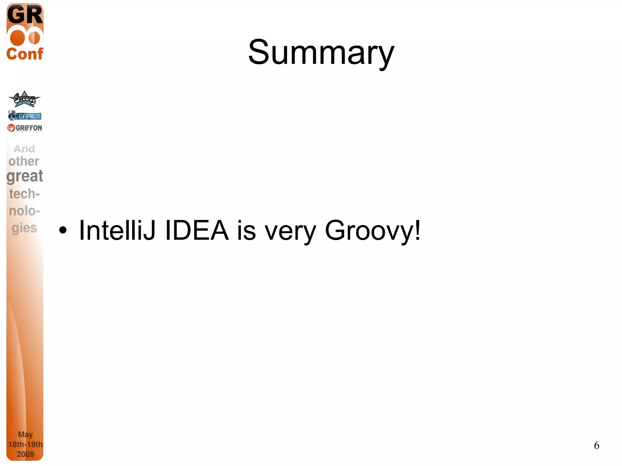 Groovy in IntelliJ IDEA | PPT