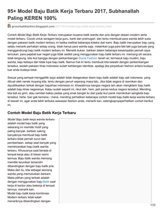 Grosirbatikterkini.blogspot.com 95 model baju batik kerja terbaru 2017 ...