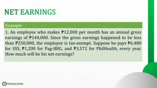 Gross and Net Earnings pdf powerpoint pre | PDF