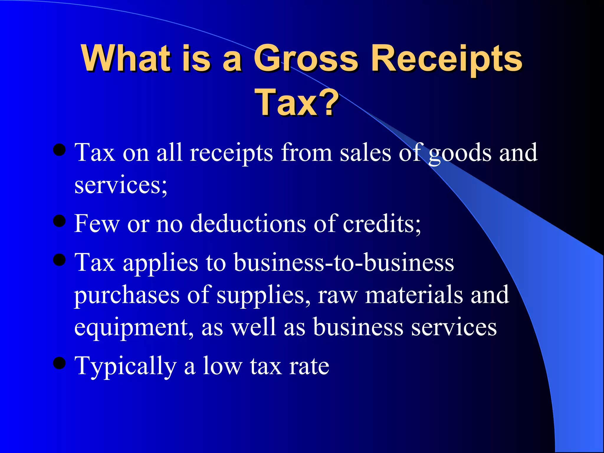 Gross Receipts Tax Power Point | PPT