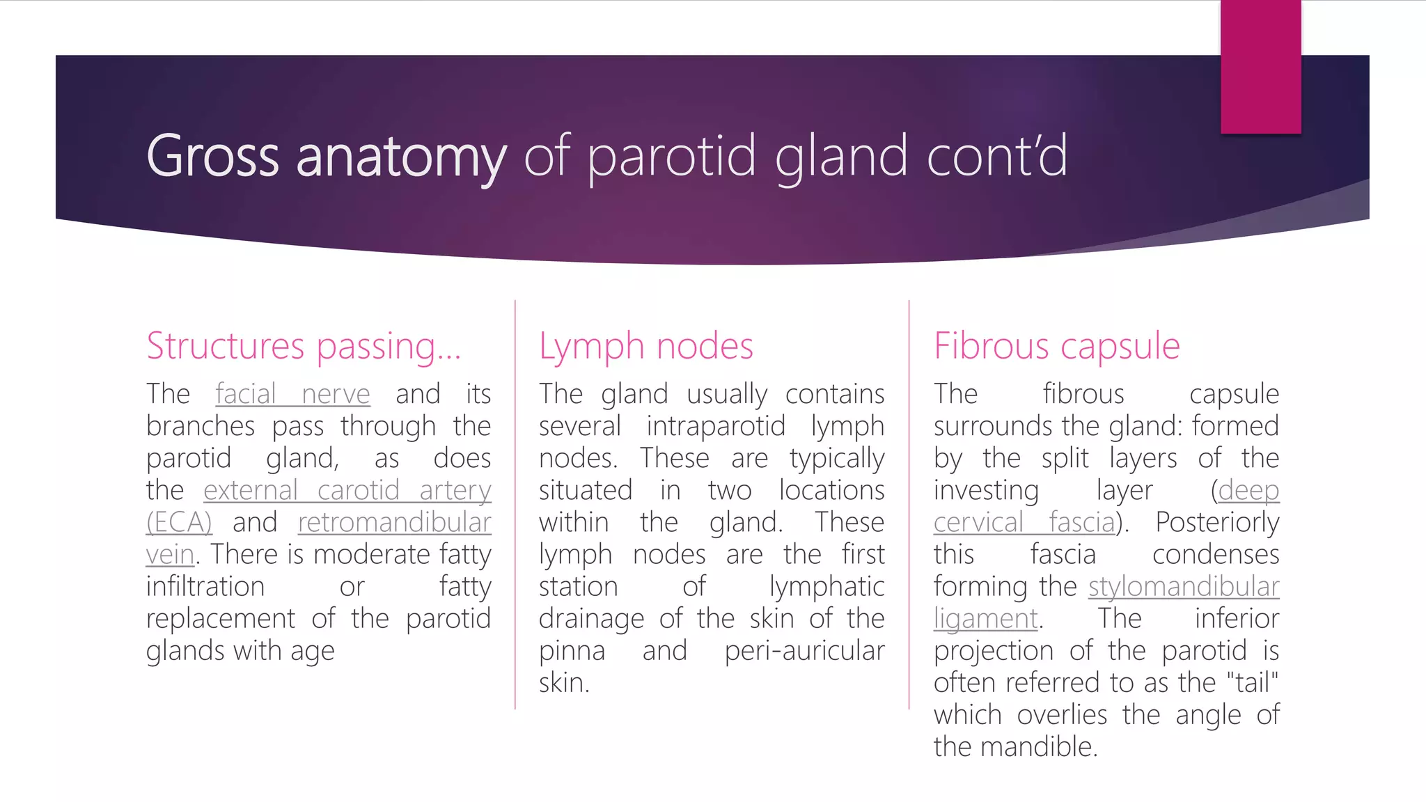 Gross anatomy of the parotid gland part 1 | PPTX