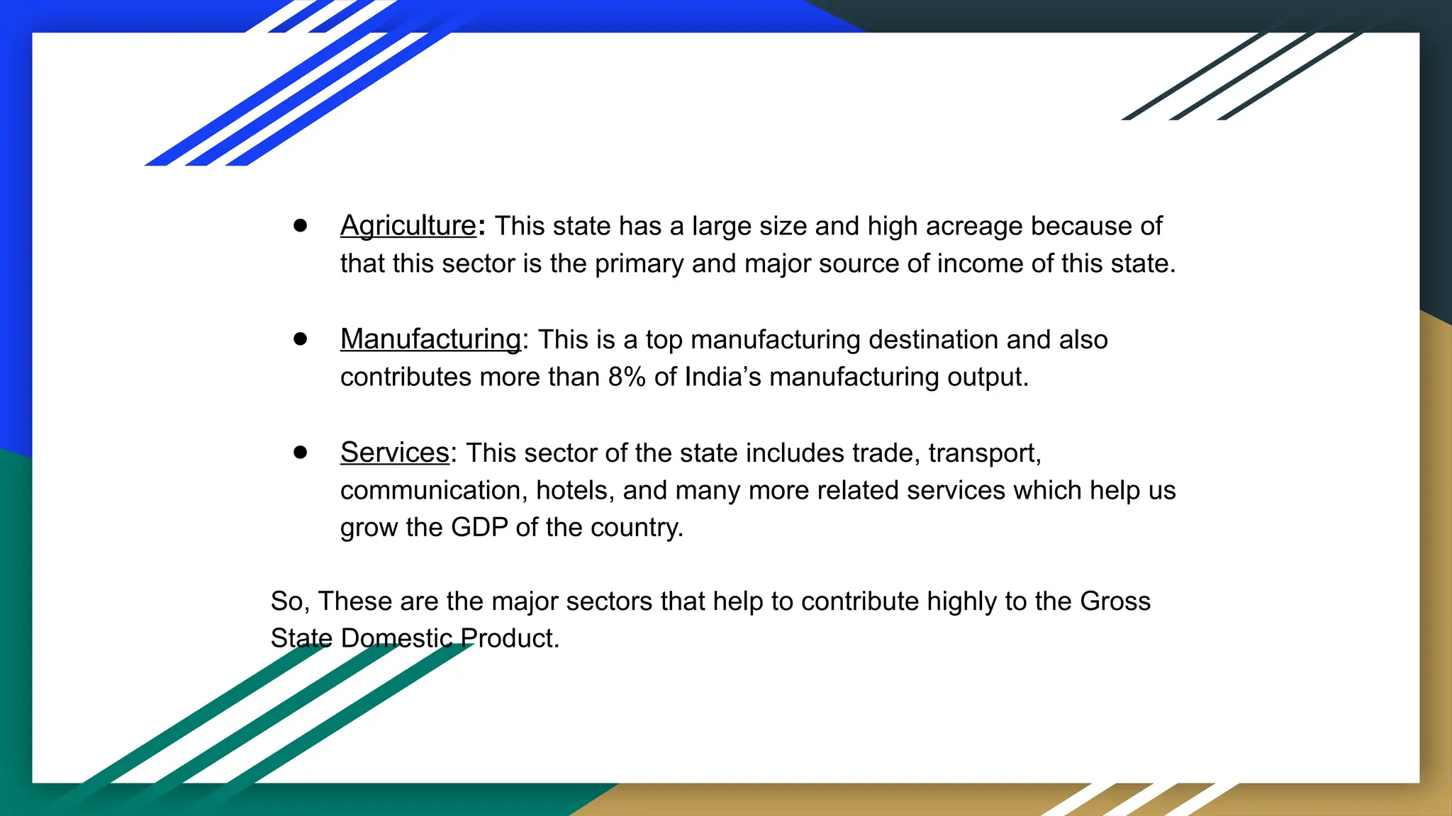 Contribute States of India in Growing GDP | PPT
