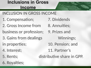 INCLUSION IN GROSS INCOME AND ITS TAXABILITY.pptx