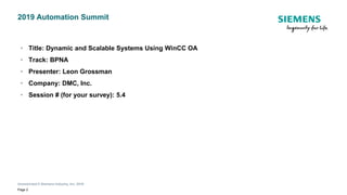 Dynamic and Scalable Systems Using WinCC OA | PPTX