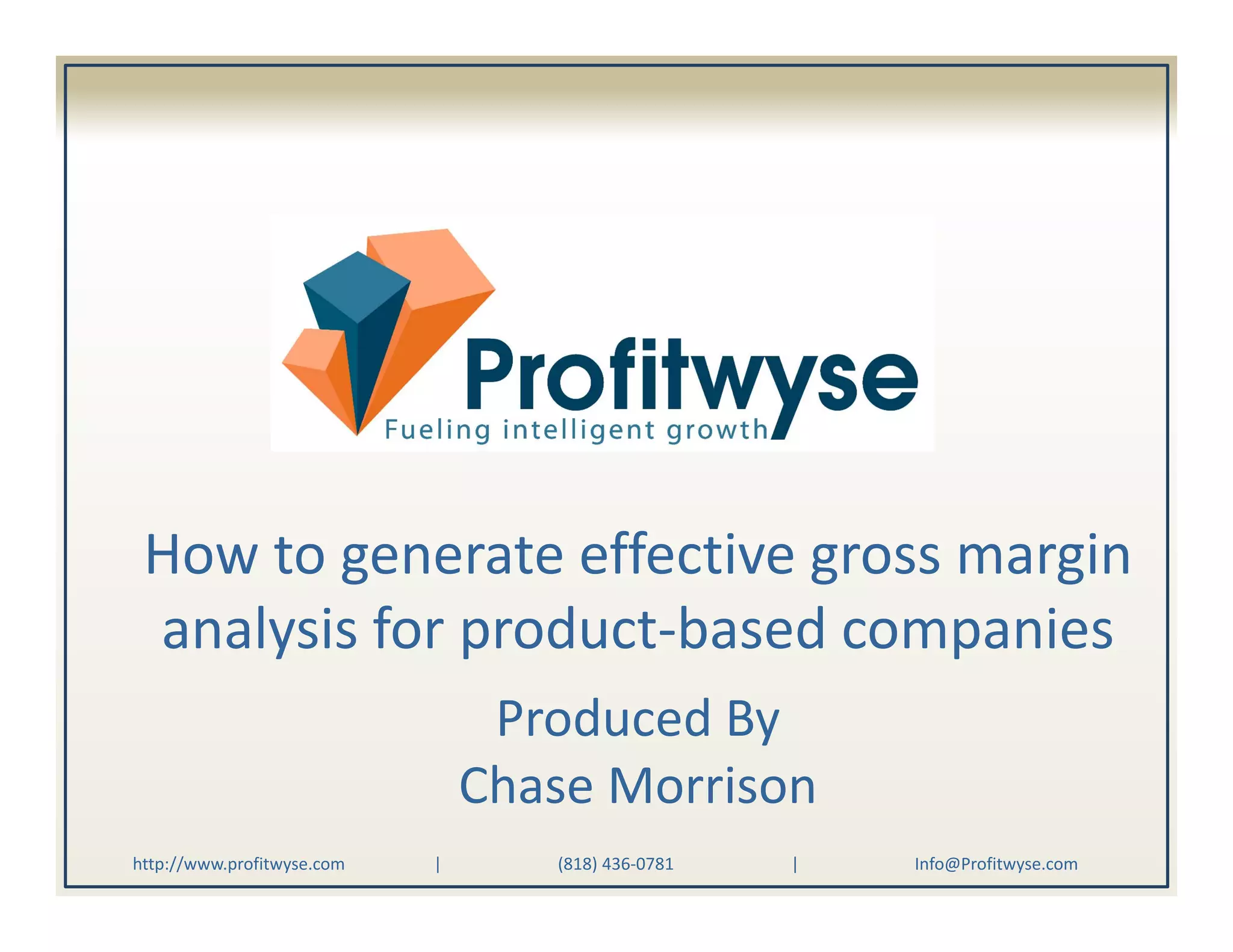 Generating Effective Gross Margin Analysis | PDF