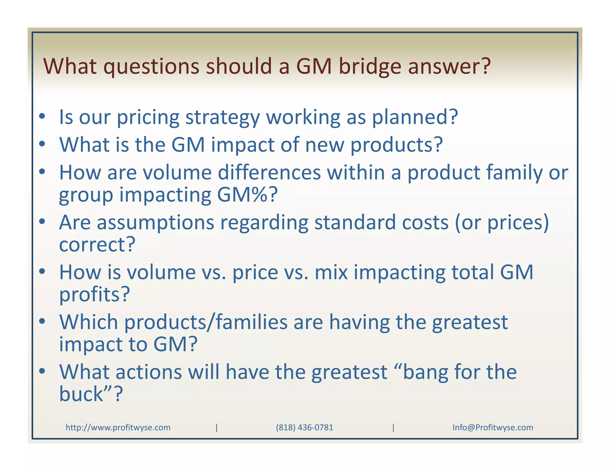 Generating Effective Gross Margin Analysis | PDF