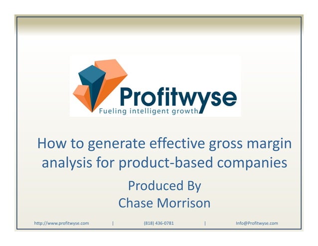Generating Effective Gross Margin Analysis | PDF | Business Accounting & Finance | Business