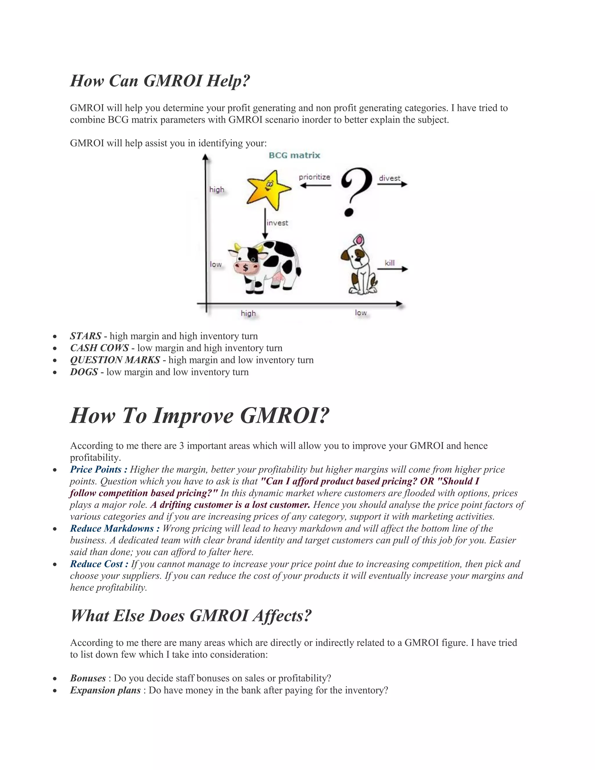 Gross margin return on investment : GMROI | PDF