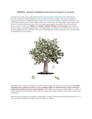 Gross margin return on investment : GMROI | PDF