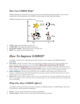 Gross Margin Return On Investment