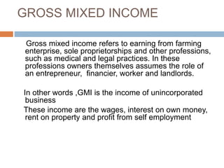 Gross mixed income | PPTX