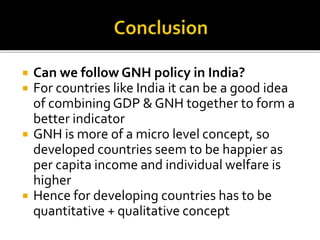 Gross National Happiness- A Critical Analysis | PPTX