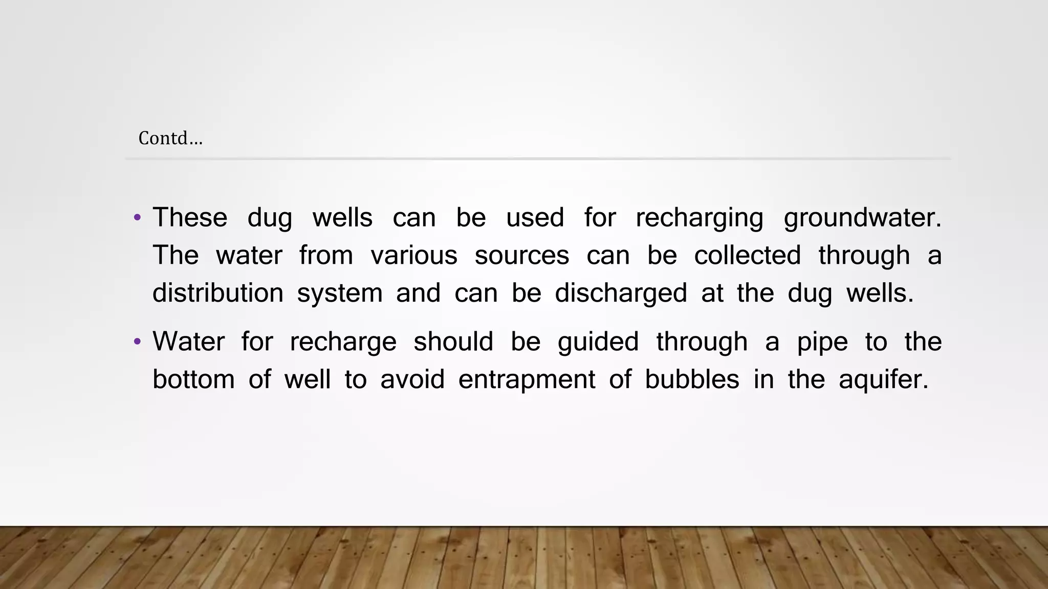 Groundwater recharge techniques | PPTX